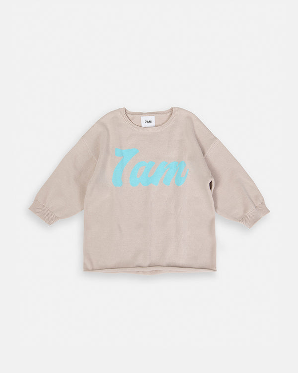 7AM Logo Boxy Long Sleeve Top